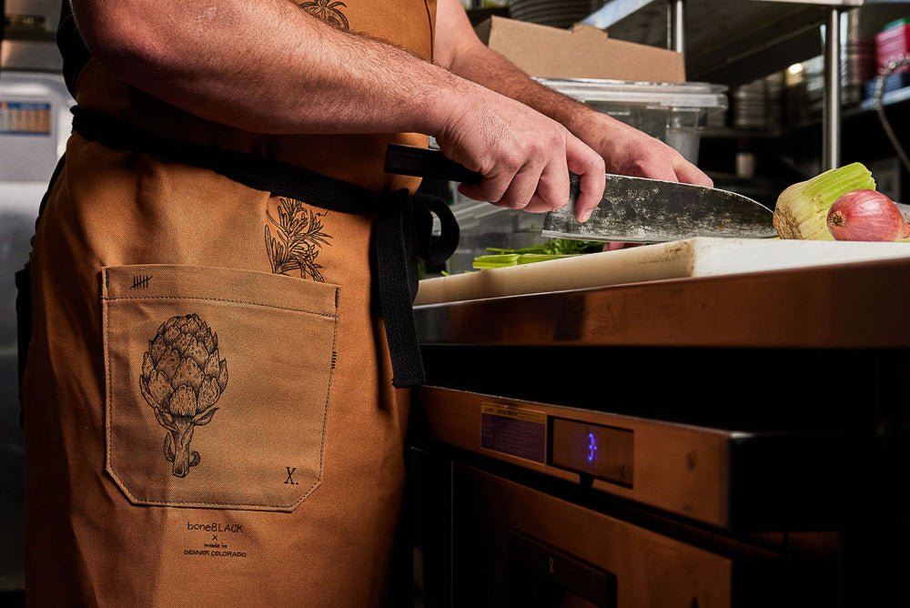 Hand Painted Valentich Aprons by boneBLACK