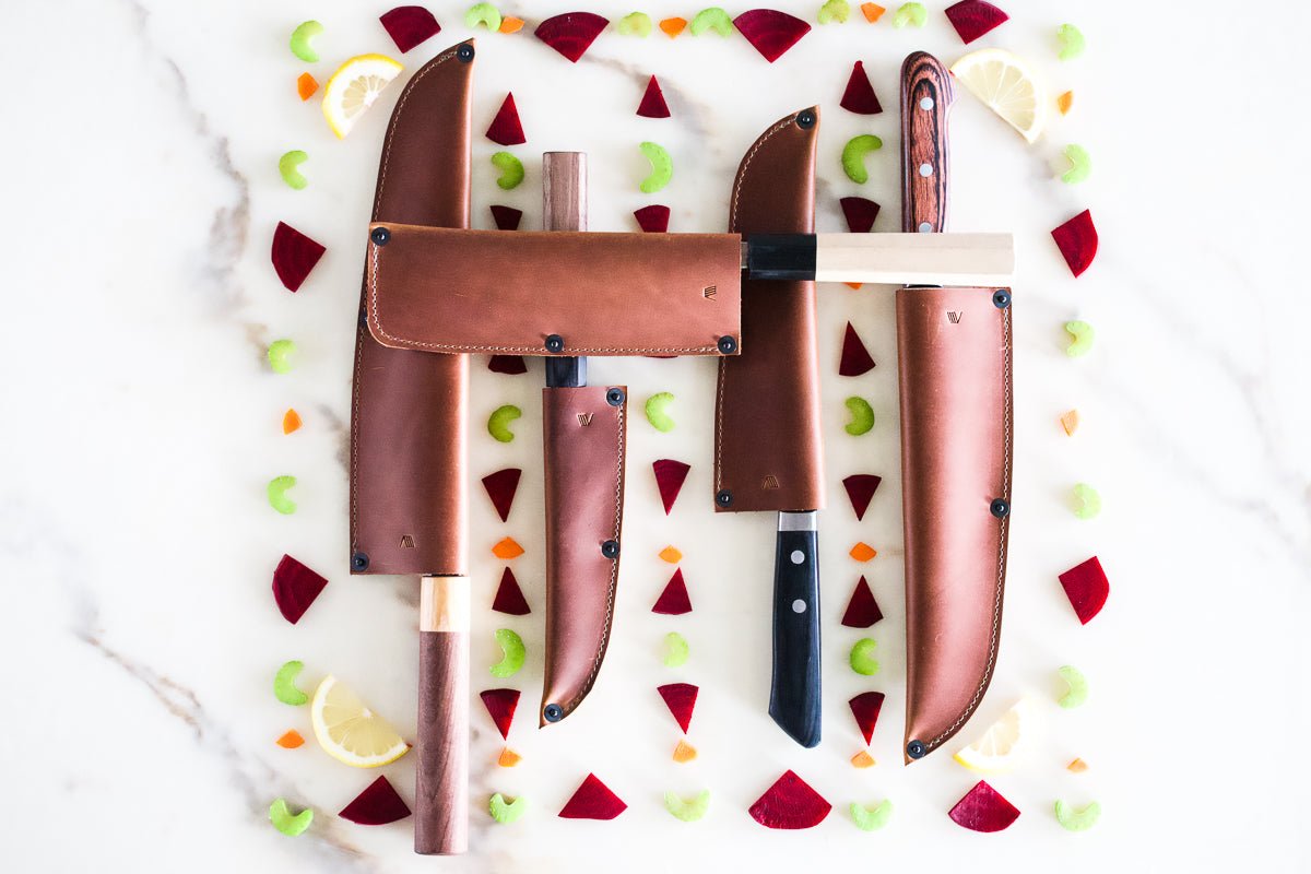 Leather Chef Knife Sheath/Saya Set
